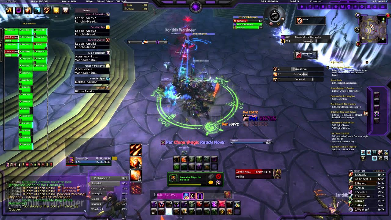 WoW Warlock Practicing RAID - YouTube