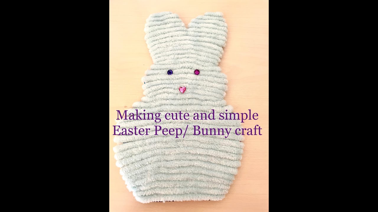 Making simple Easter Peep & Bunny crafts with yarn and cardboard - YouTube