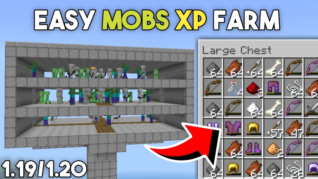 EASY 1.20 MOB XP FARM For Minecraft PE,Bedrock & Java Edition - YouTube