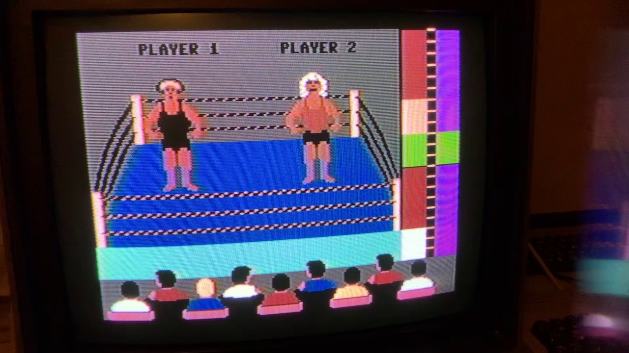 Commodore 64 Wrestling By Kab Software (Wrestler thrown into Audience ...