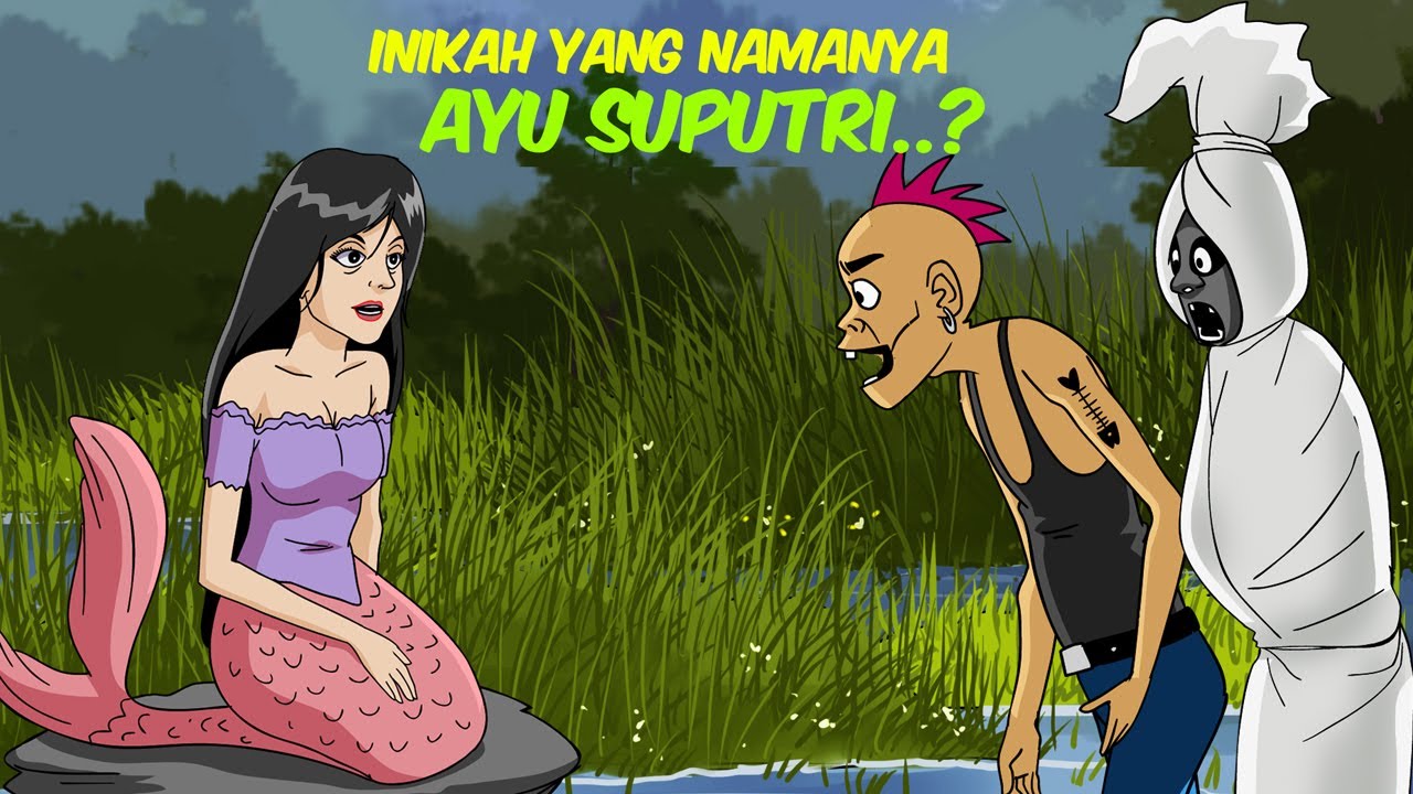 Ocong Dan Maman Mancing Dapat Ikan Duyung Super Cantik Kartun Pocong