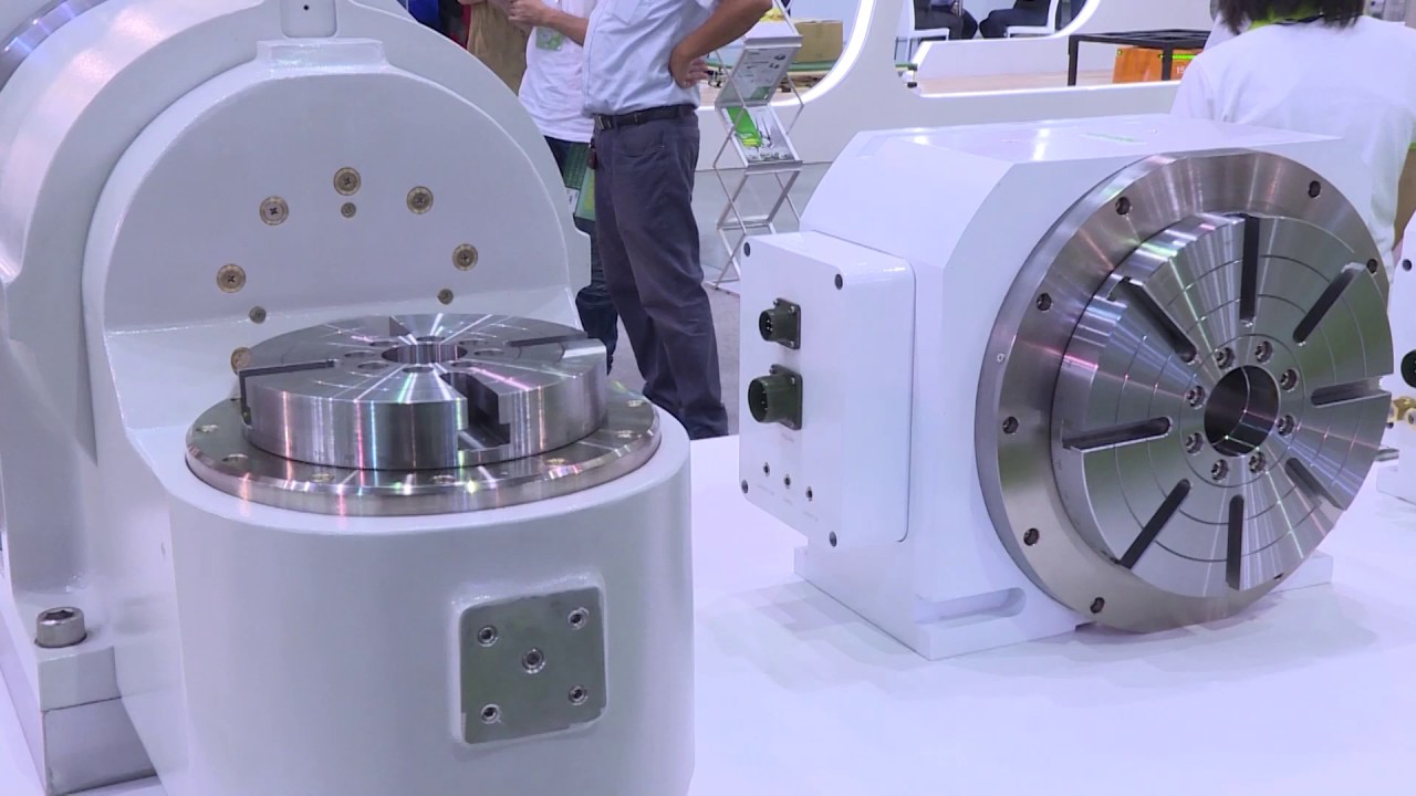 2018 TAIROS HIWIN Direct Drive CNC Tilting Rotary Table直驅式雙軸單臂迴轉工作台 ...