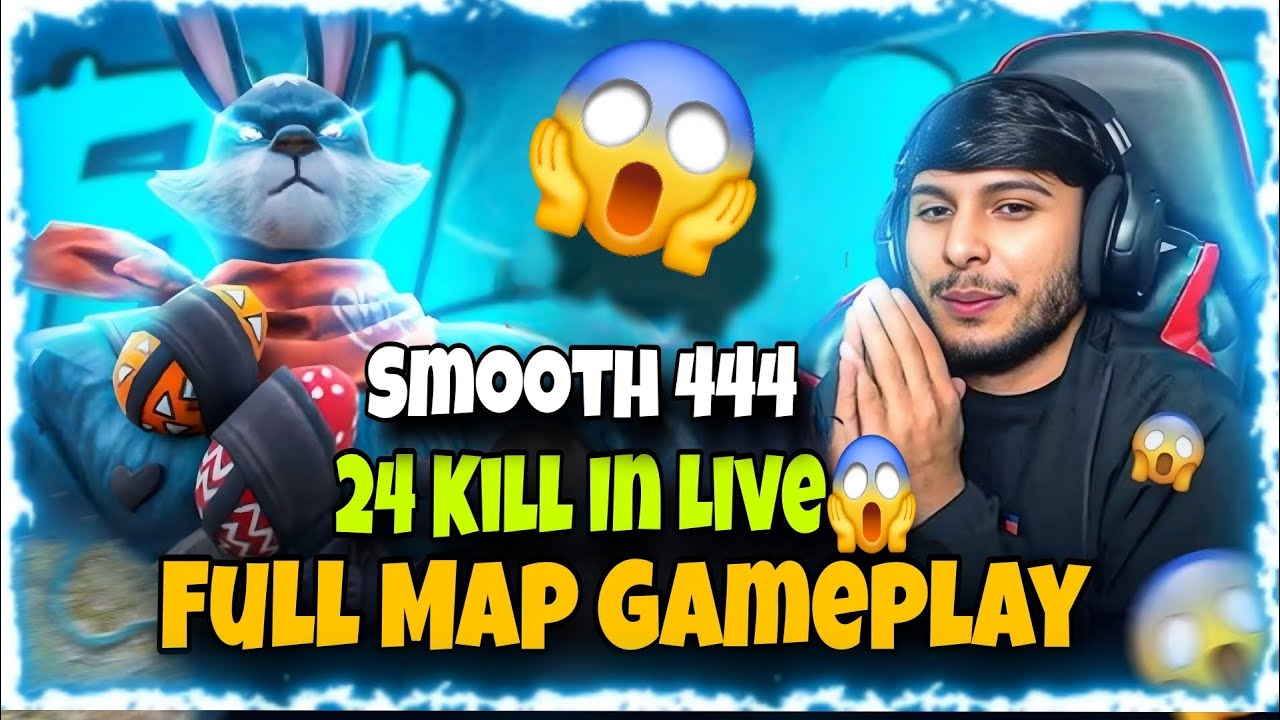SMOOTH 444 FULL MAP GAMEPLAY 😱 !! BR ME BHI CLASH SQUAD COSTOM VALA ...