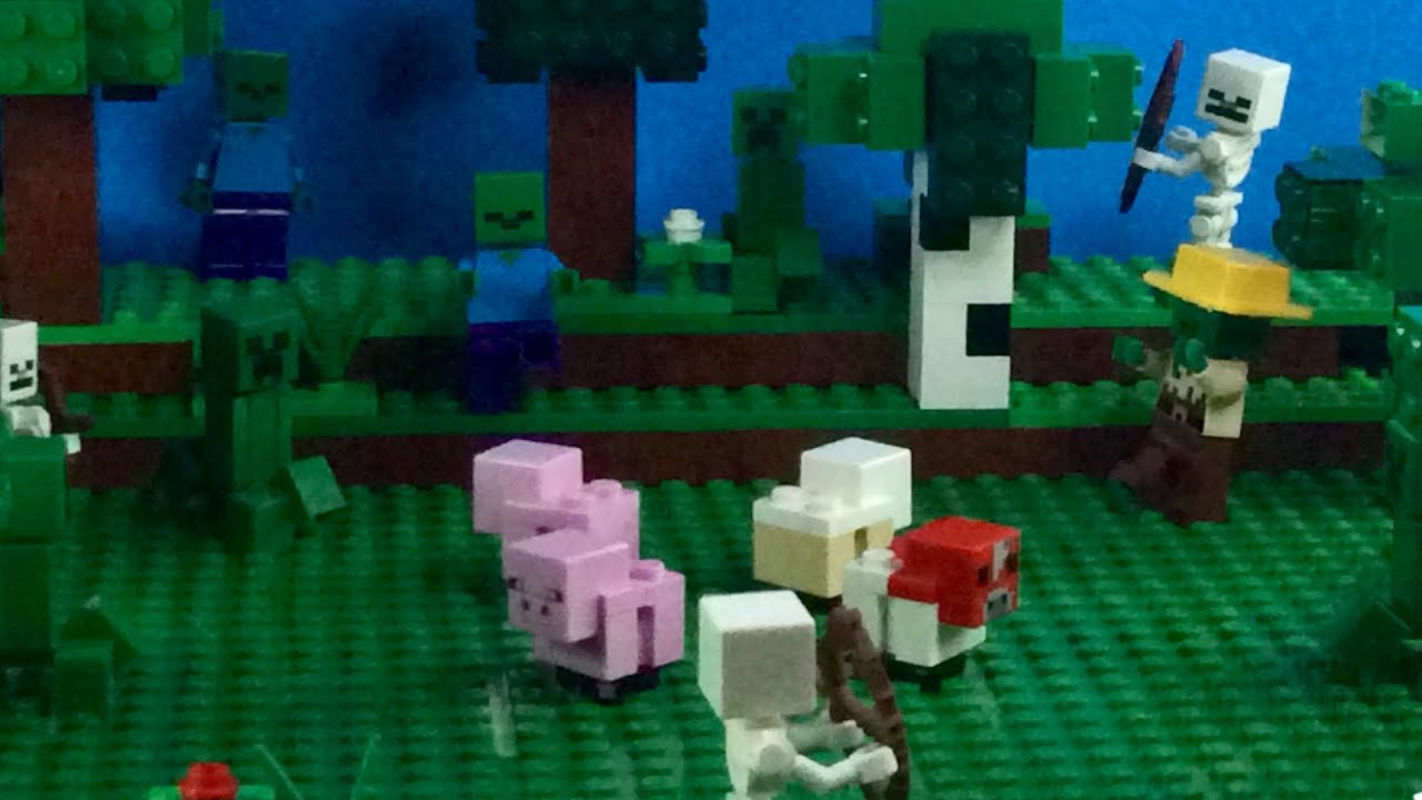 Baby Minecraft Lego animals epic adventure! Lego Minecraft stop motion ...