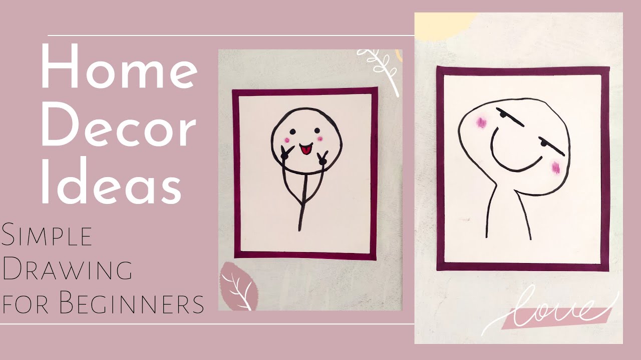 Home Decor idea | Wall Art | Easy Drawing Tutorial | Simple Drawing for ...