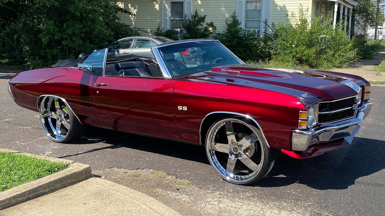 Candy Brandywine 71 Chevelle on 24” Vellanos - YouTube
