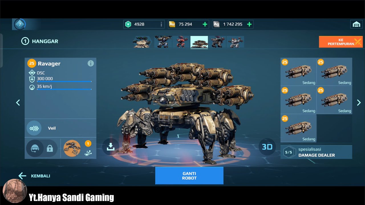 [WR] tes robot baru lagi laba laba ravager dengan senjatanya | war ...