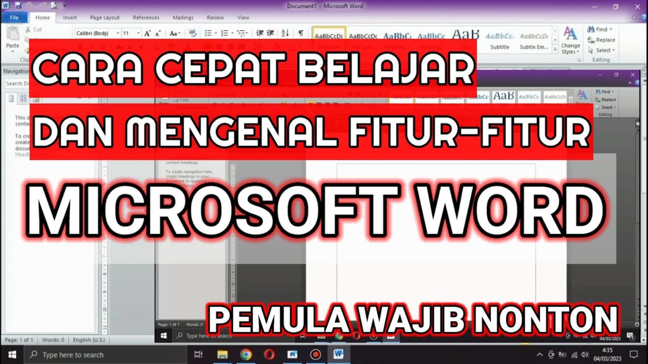 Belajar Dasar Dasar Microsoft Word Panduan Lengkap Untuk Pemula Bagian 1 Youtube