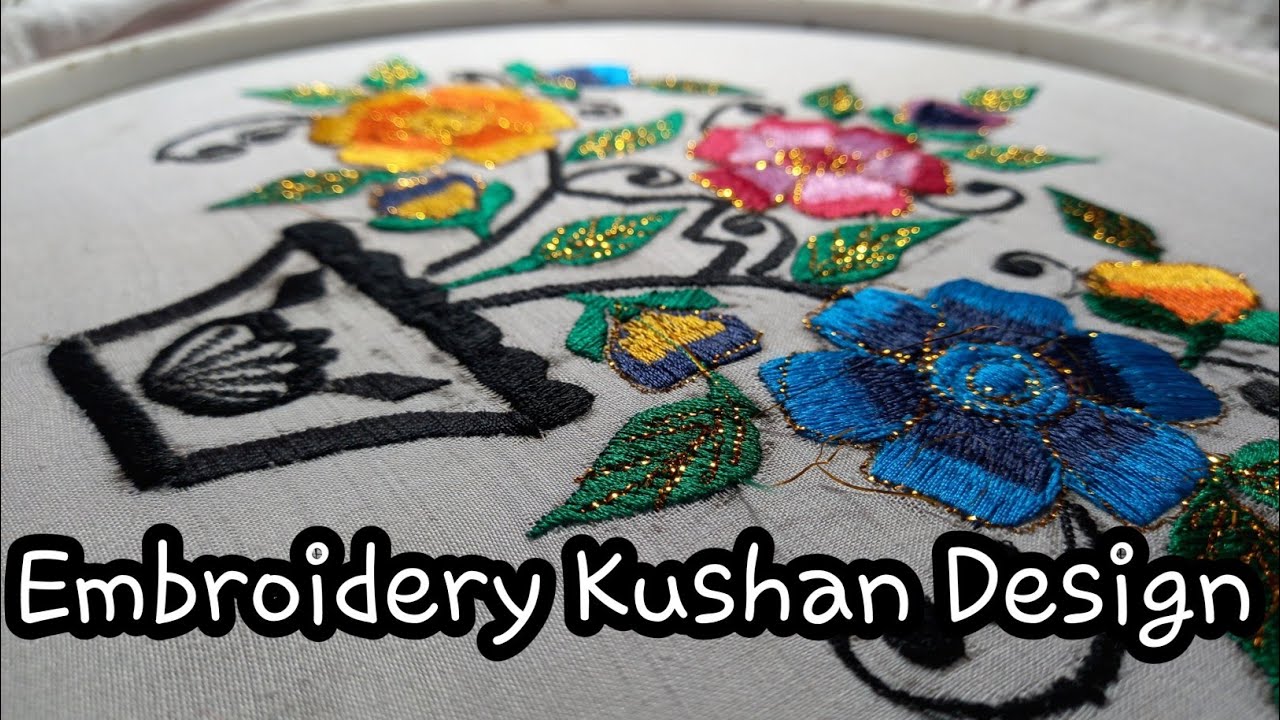 Embroidery Kushan Flower | Embroidery Kushan Flowers Design ...