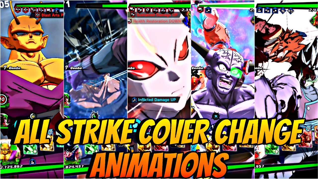 ALL STRIKE COVER CHANGE ANIMATIONS UPTO TILL 🔥 IN DRAGON BALL LEGENDS ...