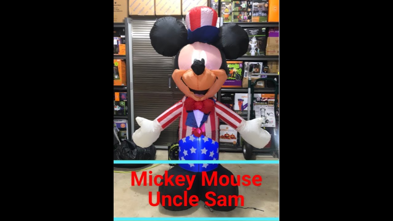 Review: Mickey Mouse Uncle Sam 4th of July Inflatable - YouTube