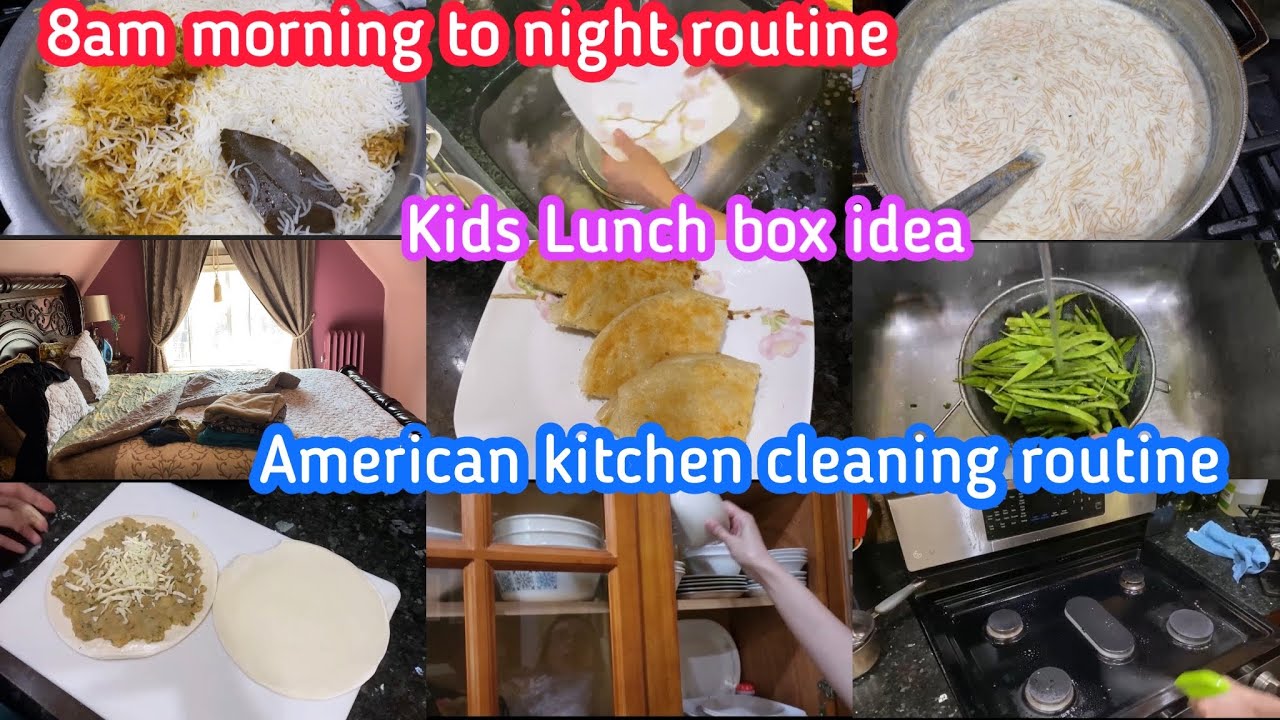 Kids Lunch Box Idea | 8 Am Morning to Night Routine | American Kitchen ...
