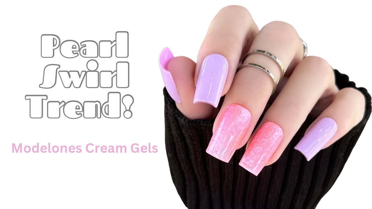 Pearl Swirl Nail Trend | Real Time | Amazon Finds | Modelones Cream Gel ...