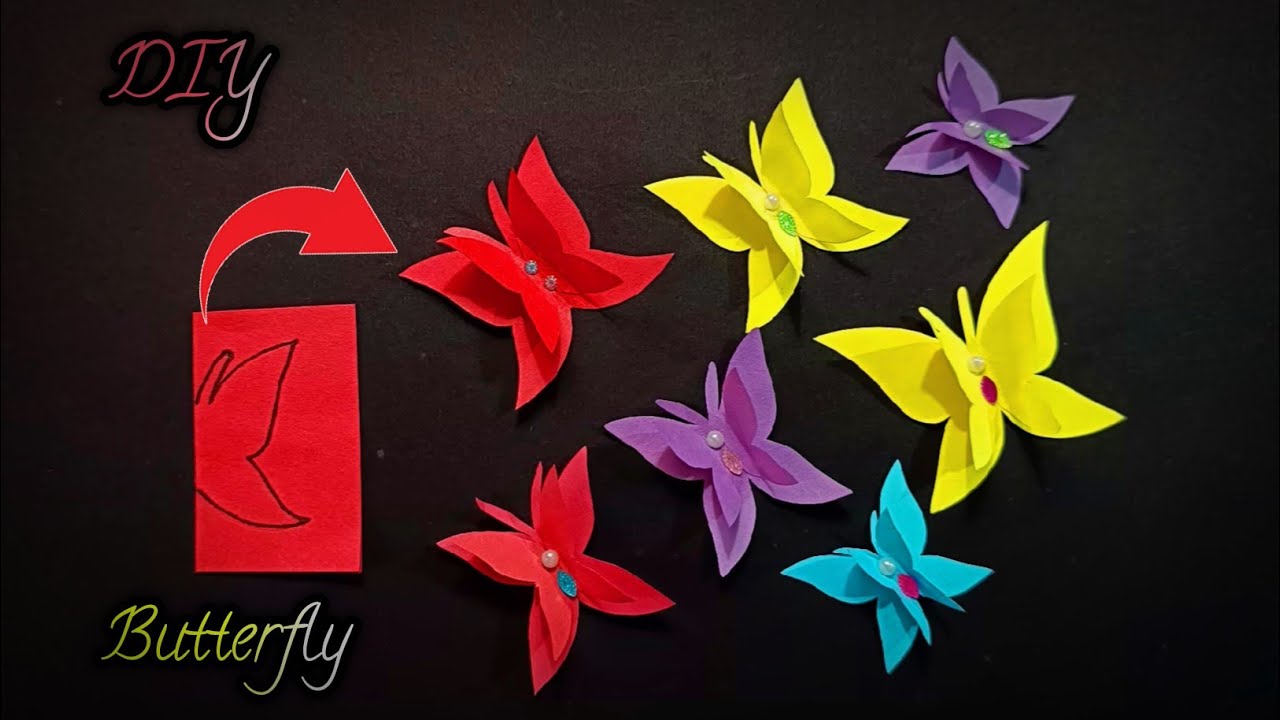 How To Make Paper Butterfly 🦋 | Easy Butterfly Making With Paper ...
