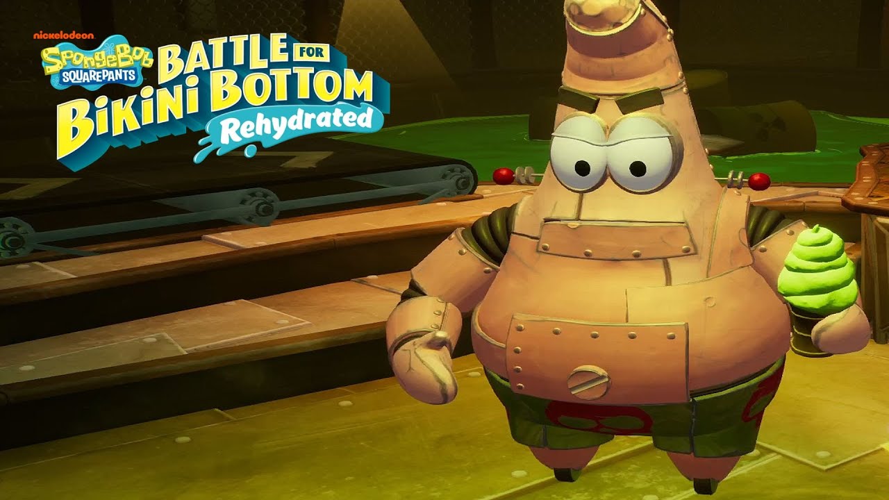 SpongeBob SquarePants BfBB R 09; Fight against Robo-Patrick - YouTube