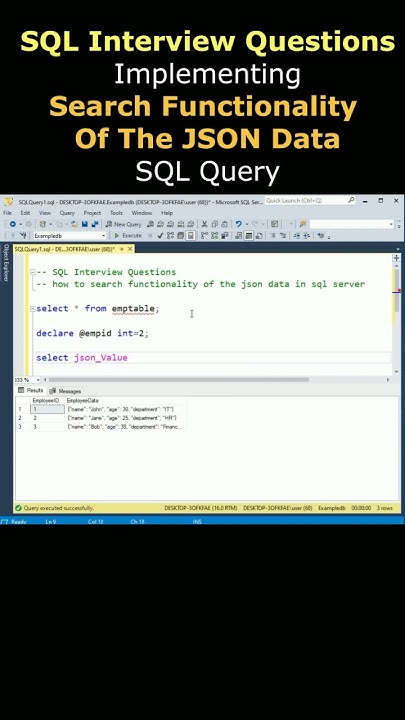 SQL Interview Questions Search Functionality JSON Data SQL Query # ...