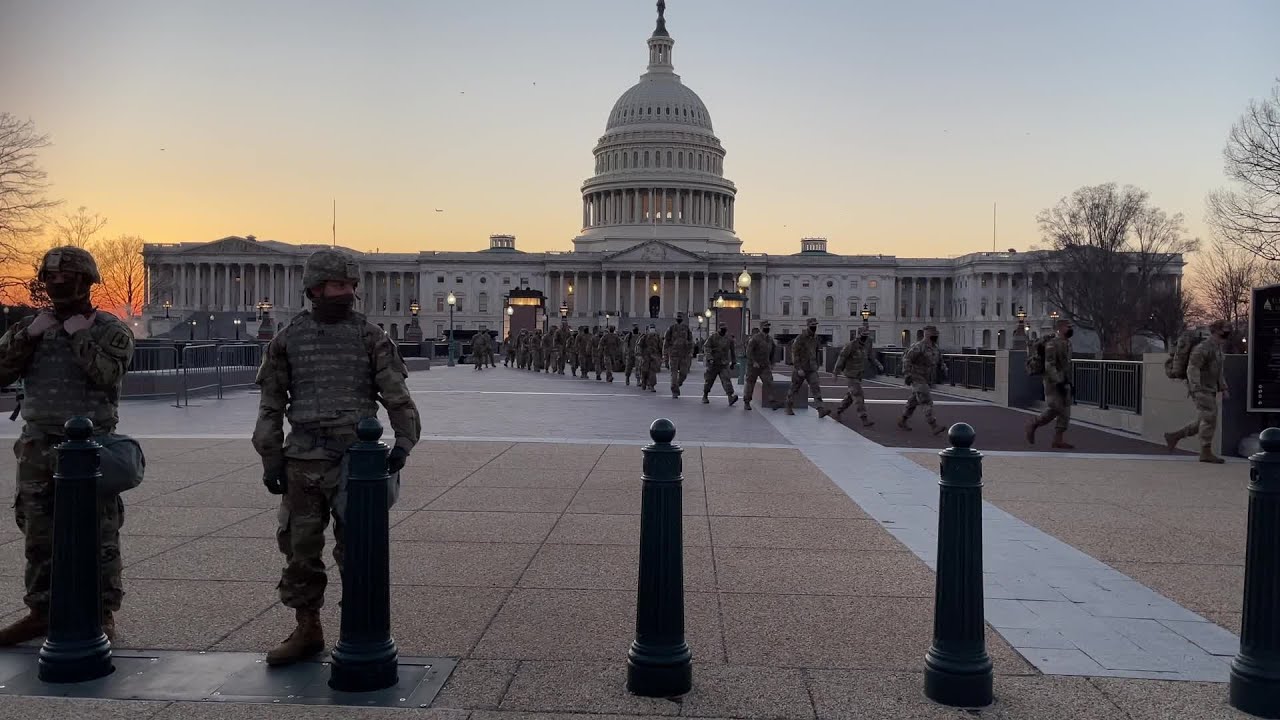 National Guard Troops Arrive at Capitol Ahead of Inauguration - YouTube