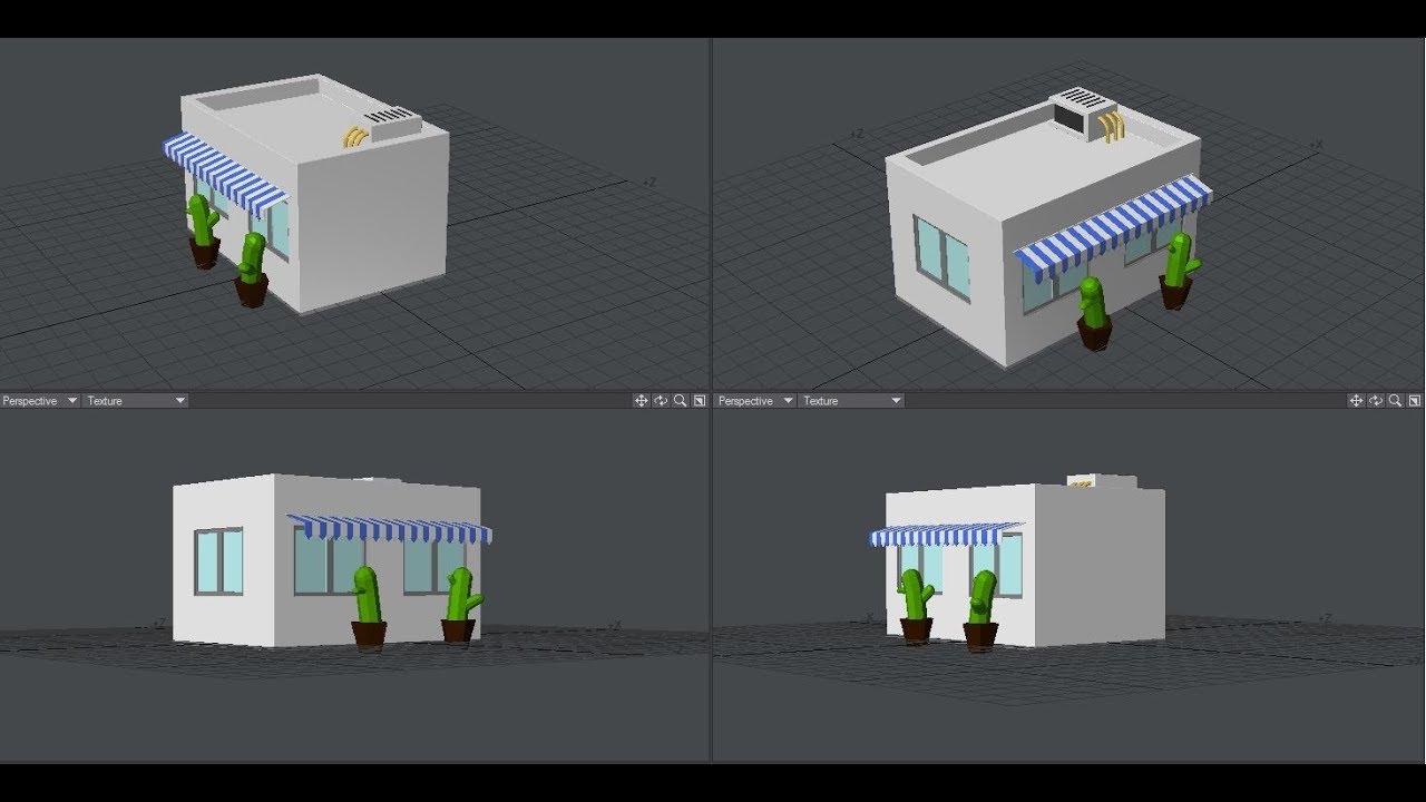 how to make a Low Poly Building in Lightwave 3D - YouTube
