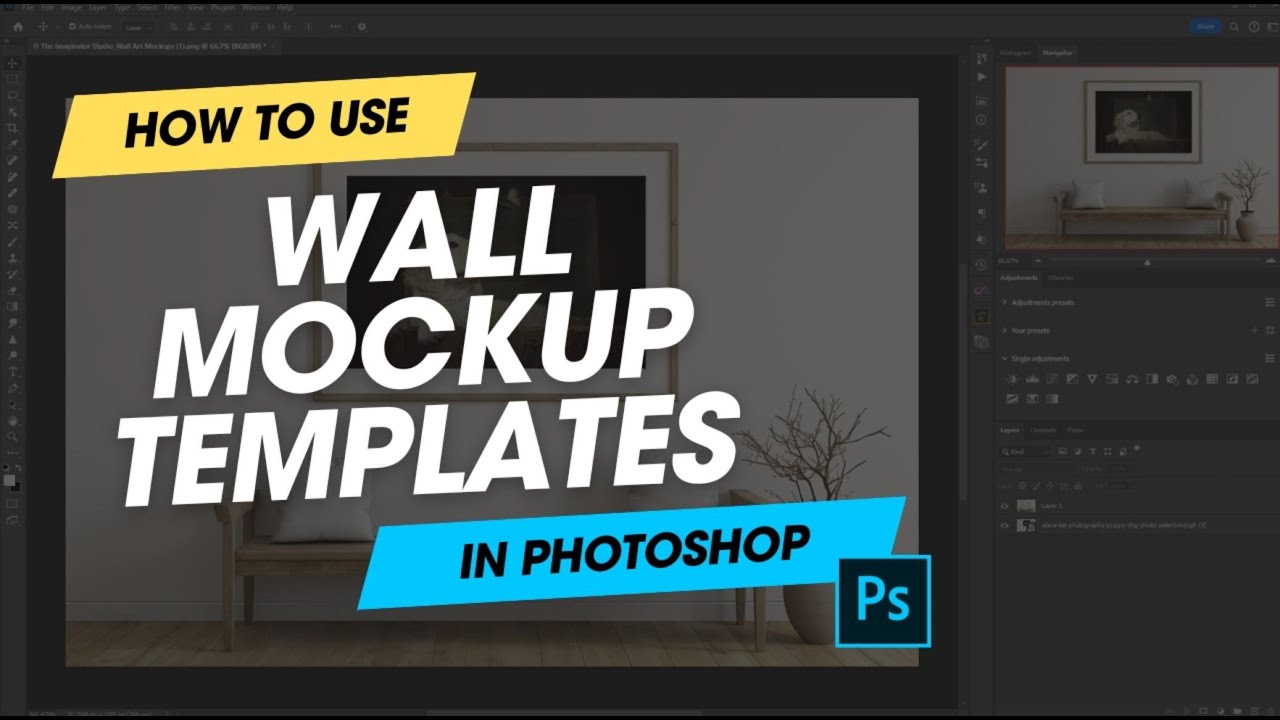 How to Use Wall Mockup Templates in Photoshop - YouTube