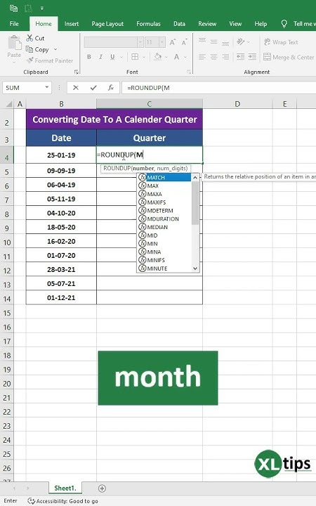 Converting Date to Calendar Quarter in Excel: Simplify Your Data Analysis - YouTube