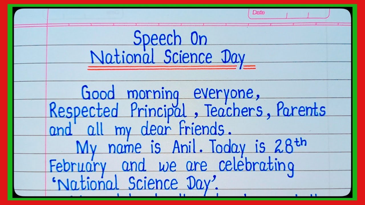 Speech For National Science Day In English l Speech On Science Day ...