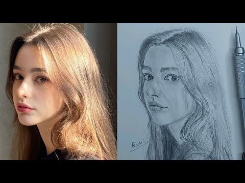How to Draw a Beautiful Girls step by step Using Loomis Method.pencile ...