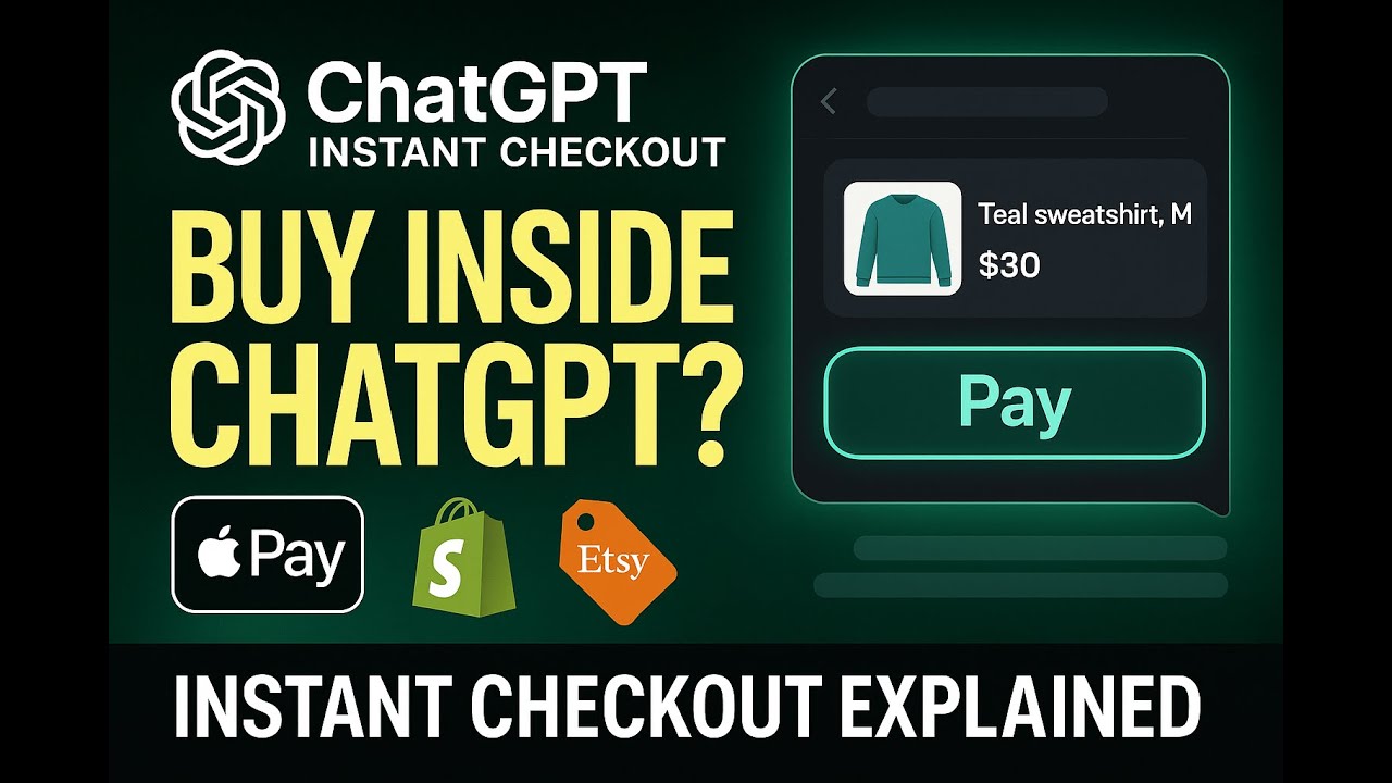 ChatGPT’s “Instant Checkout” Explained: Etsy + Shopify Go Agentic 🛒⚡#agenticai #chatgpt - YouTube