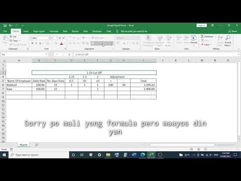 Making Payroll Using Microsoft Excel Philippines Part1 - YouTube