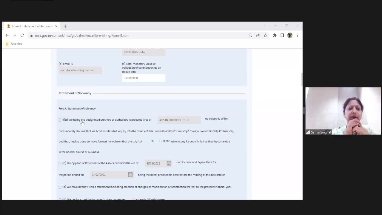 Webinar on “Discussion and Guidance on Form-8 LLP” - 03082022 - YouTube