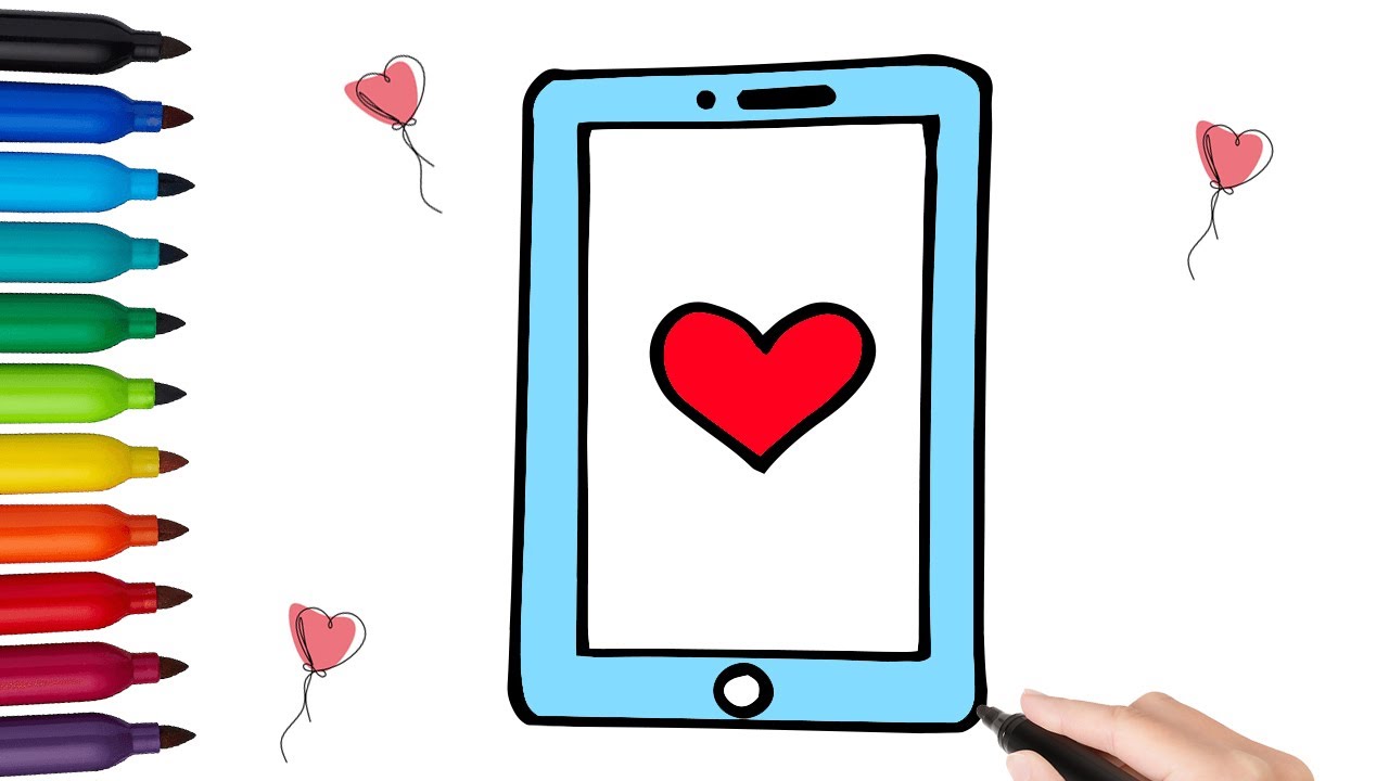 how to draw a phone for kids easy | draw iphone for kids | Kids Drawing ...