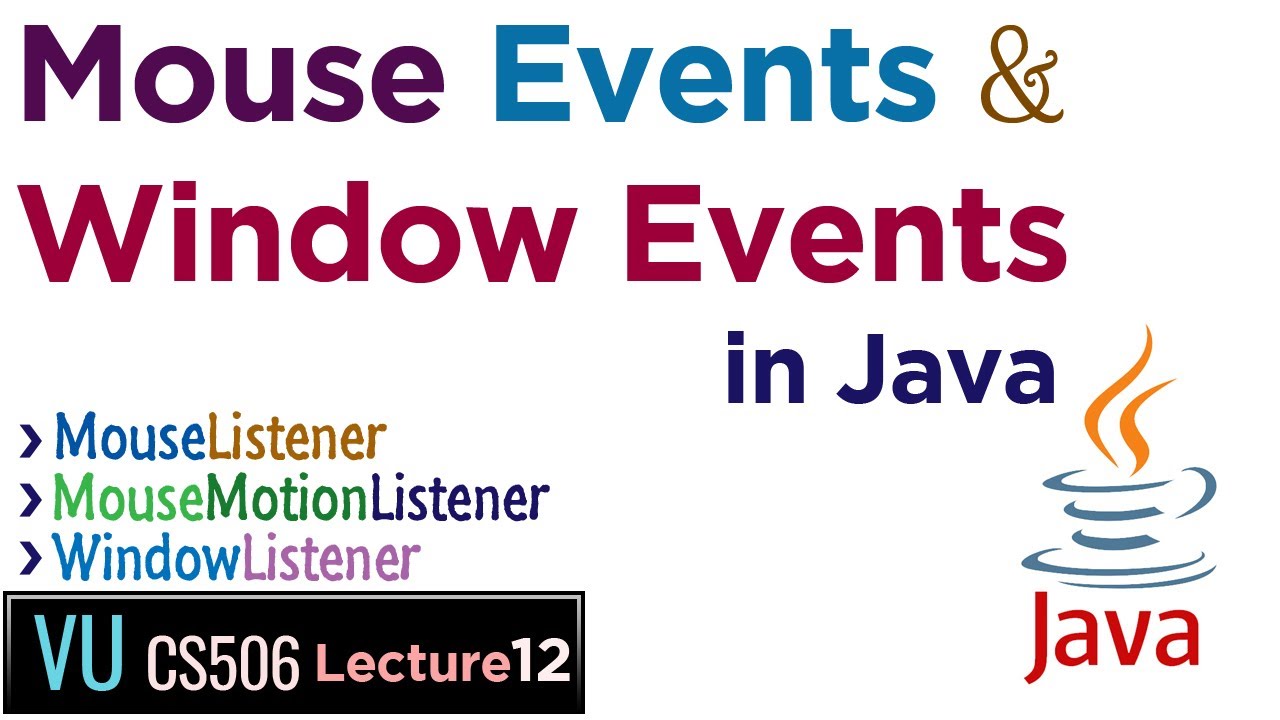 Cs506 Lecture 12 Mouse Events And Window Events In Java Urdu Hindi Youtube