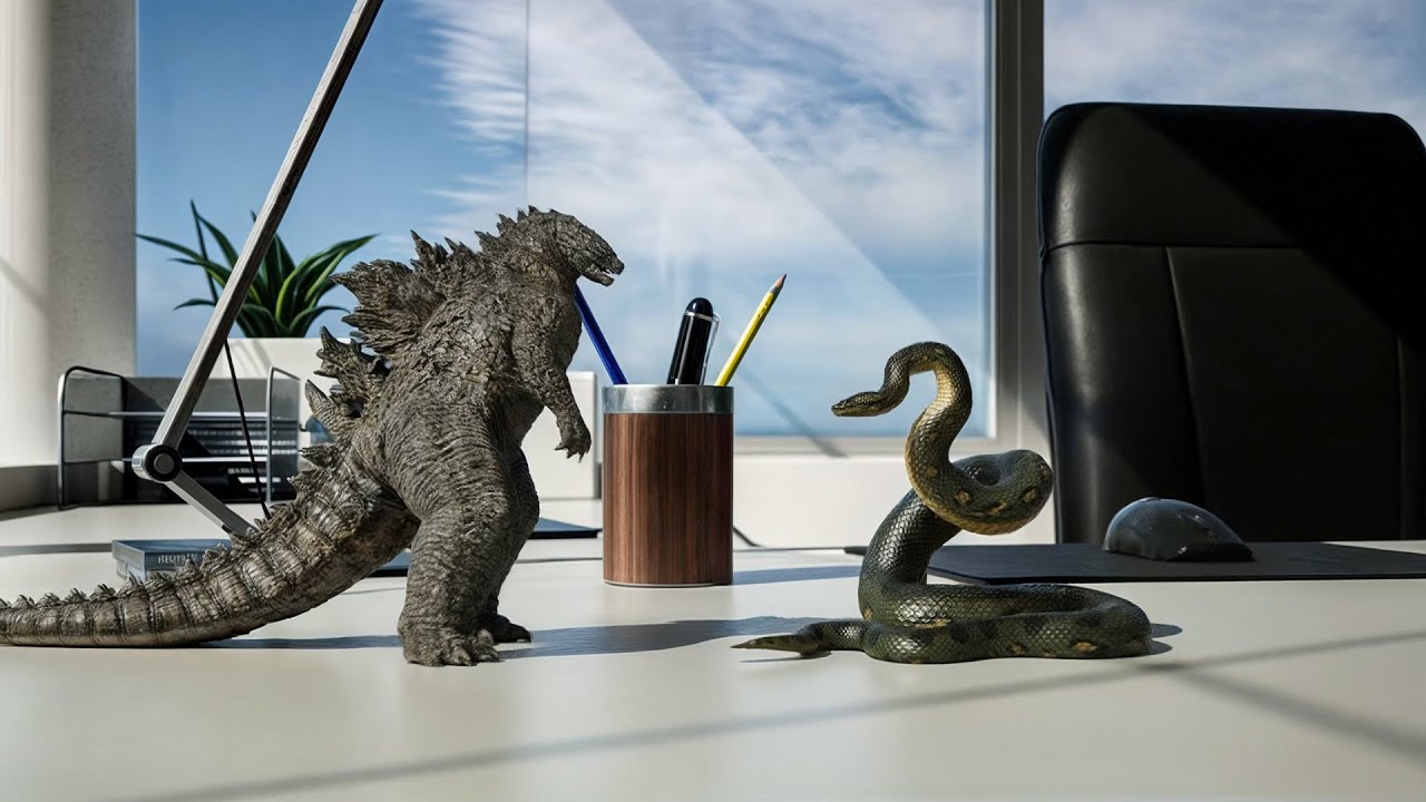Mini Godzilla vs Mini Anaconda - YouTube