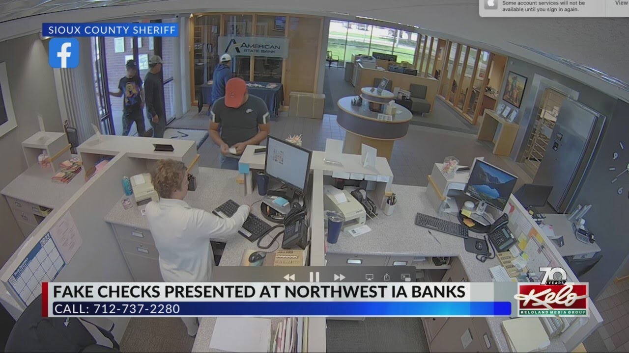 Multiple agencies investigating fake checks at NW Iowa banks - YouTube