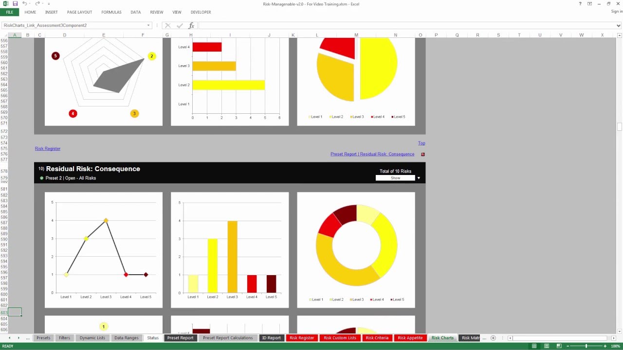 Risk Template in Excel | Charts Overview - YouTube
