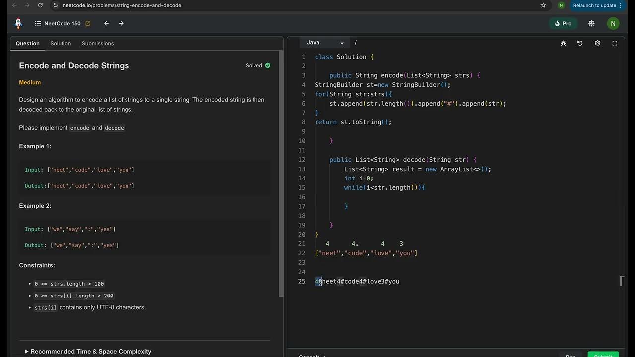 Neetcode 150 | Encode and Decode Strings | Solution in Tamil - YouTube