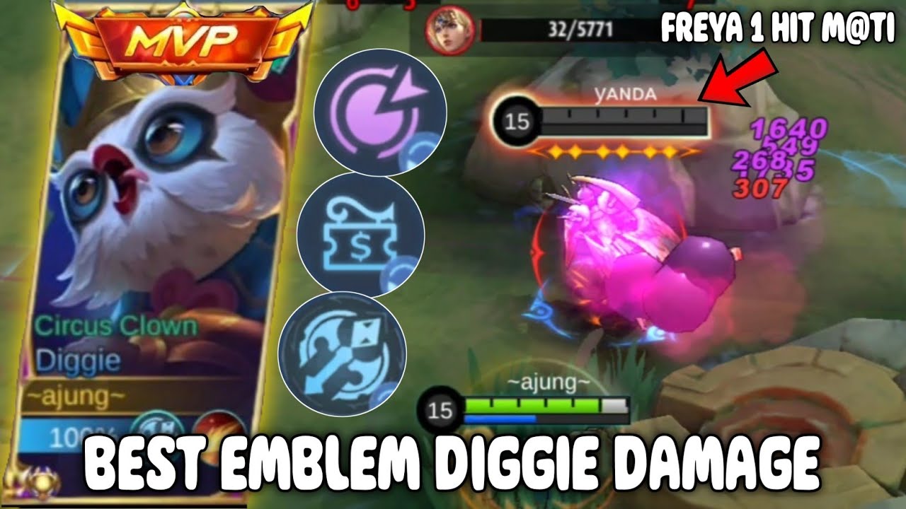 DIGGIE BEST BUILD DAMAGE WAJIB KALIAN COBA‼️FREYA 1 HIT M@TI‼️BUILD ...