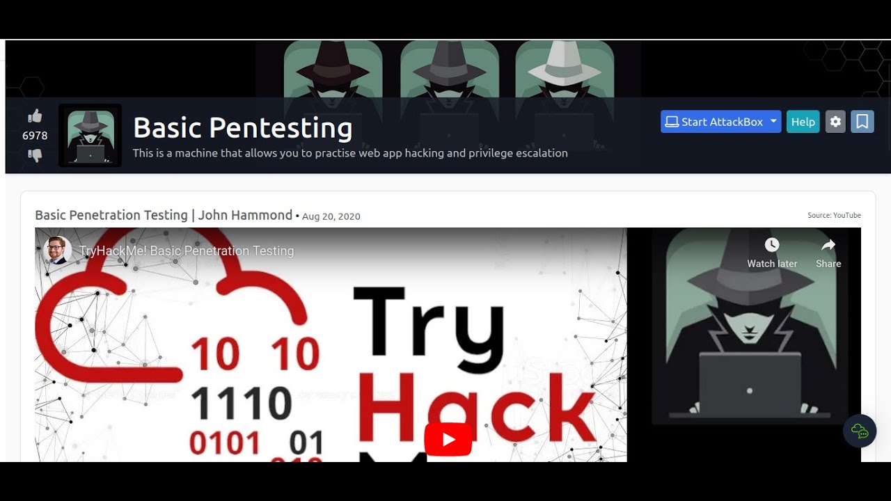 TryHackMe Room (Room Name-Basic Pentesting) Walkthrough live - YouTube