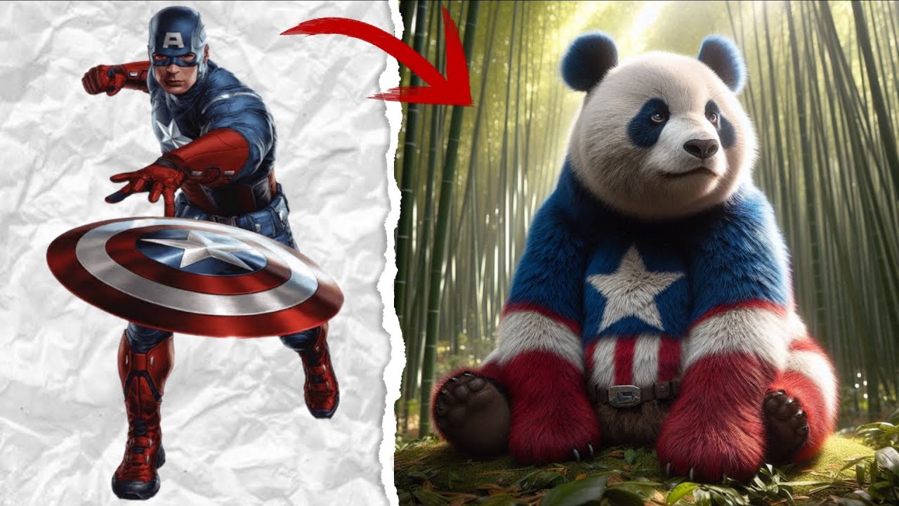 AVENGERS but PANDA 🐼 MARVEL&DC 💥 All AI Characters (marveldc) 2024 ...