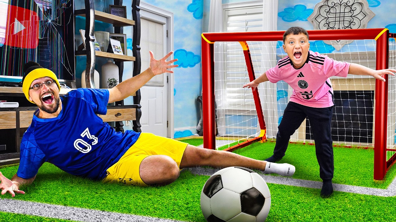 We Turned Our Living Room into a Soccer Field! - YouTube