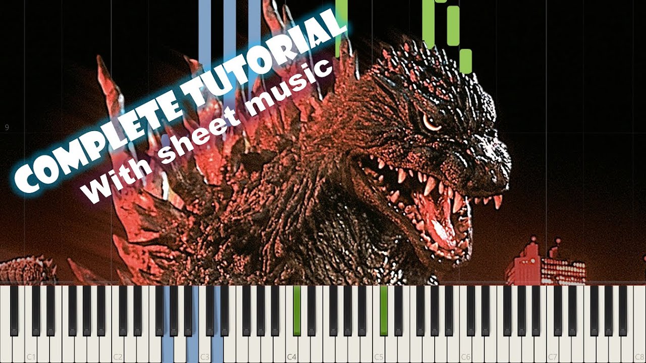 Godzilla 2000 Theme PIANO TUTORIAL | Godzilla Appears in Nemuro - YouTube