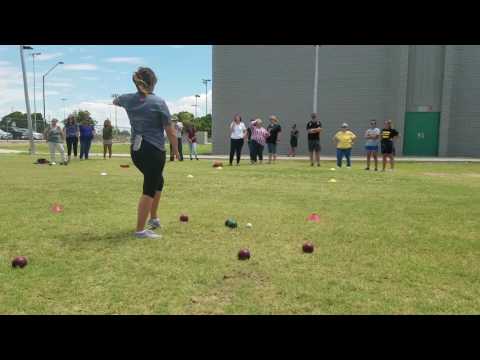 District One teachers learn bocce ball