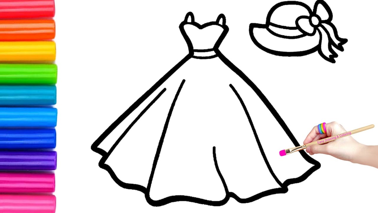 Princess Dress And Accessories Drawing,Painting and Coloring for Kids ...