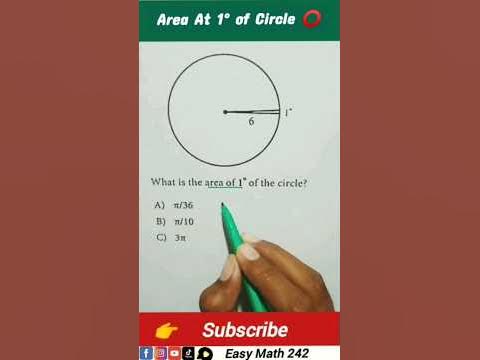 how to calculate area of the circle at 1° | calculate area | #maths # ...