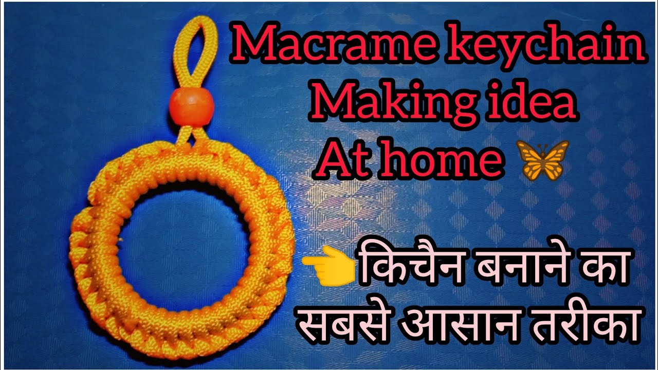 Easy Macrame Keychain Tutorial | How to make macrame keychain step by ...