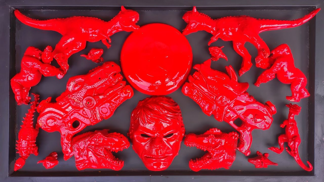 Full Red Color Dinosaurs Toys : Carnotaurus, Spinosaurus, Ankylosaurus ...