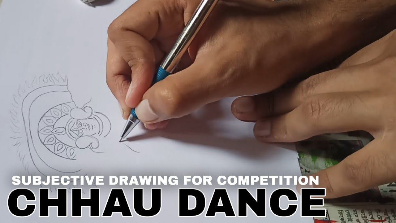 Topic: Chhau Nach | Durga Puja Chhau Nach Drawing || Subjective Drawing ...