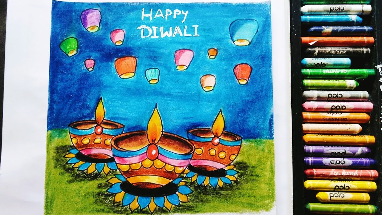 Easy diwali drawing for beginners/Love in Art/diwali drawing with ...
