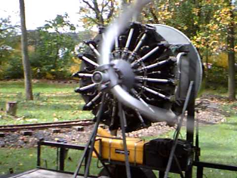 1943 lycoming R-680 9 cyl. aircraft engine at the jacktown engine show ...
