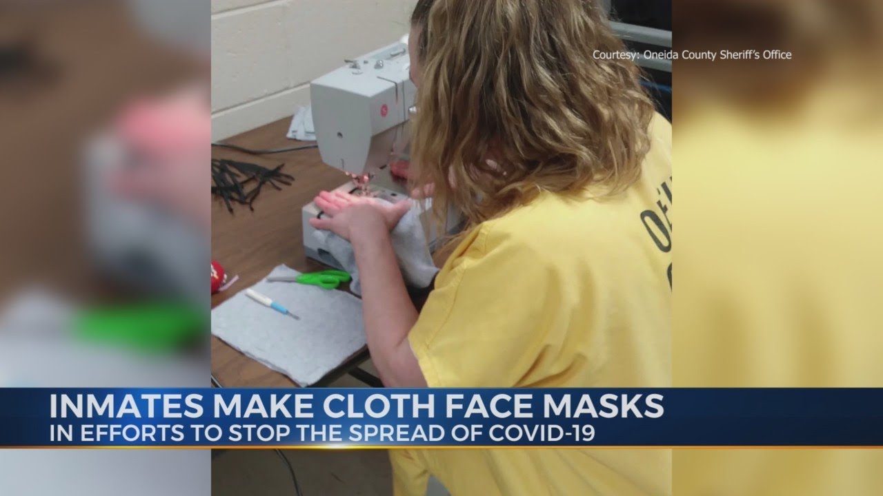 inmates make cloth face masks - YouTube