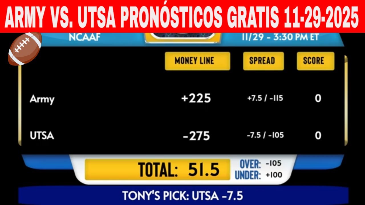 Army vs UTSA 11/29/2025 Semana 14 Pronósticos GRATIS de Fútbol ...